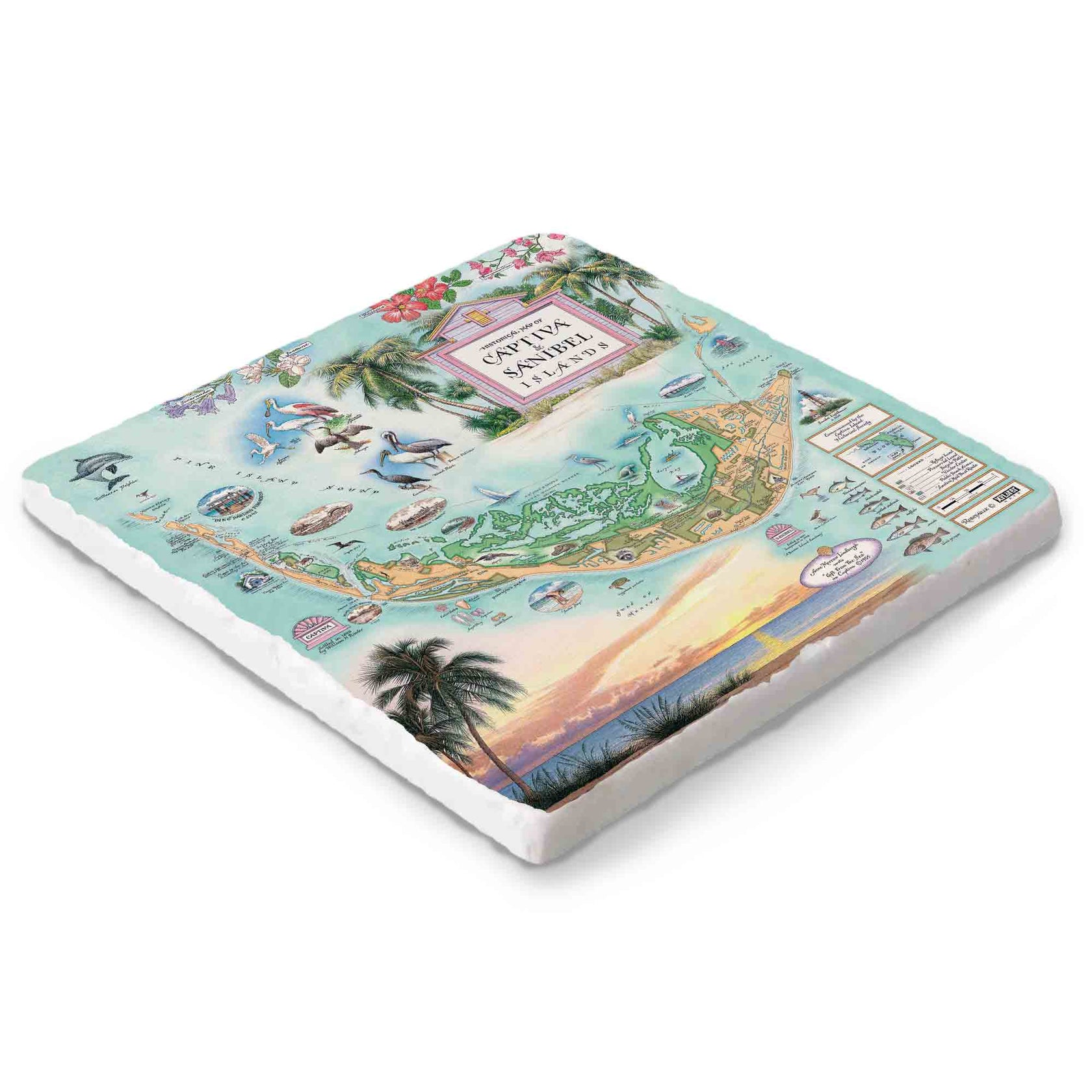 Sanibel & Captiva Vintage Map Items: Tote Bag, Sticker, Note Card, Pos ...